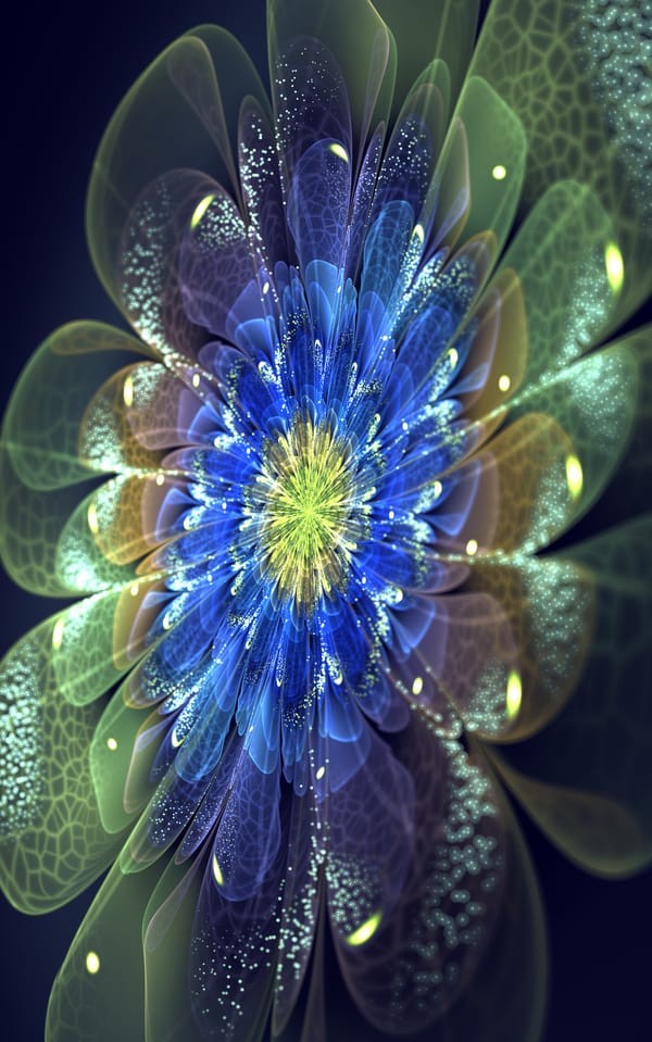 Фото: арт, цветок, лепестки, неон