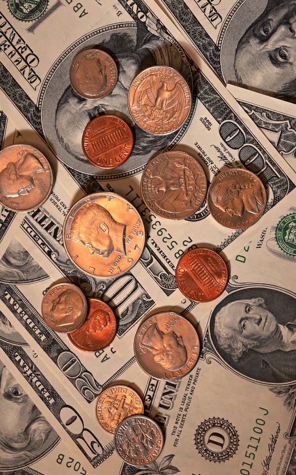 Фото: coins, dollars, money, Benjamin Franklin, Washington, Eagle